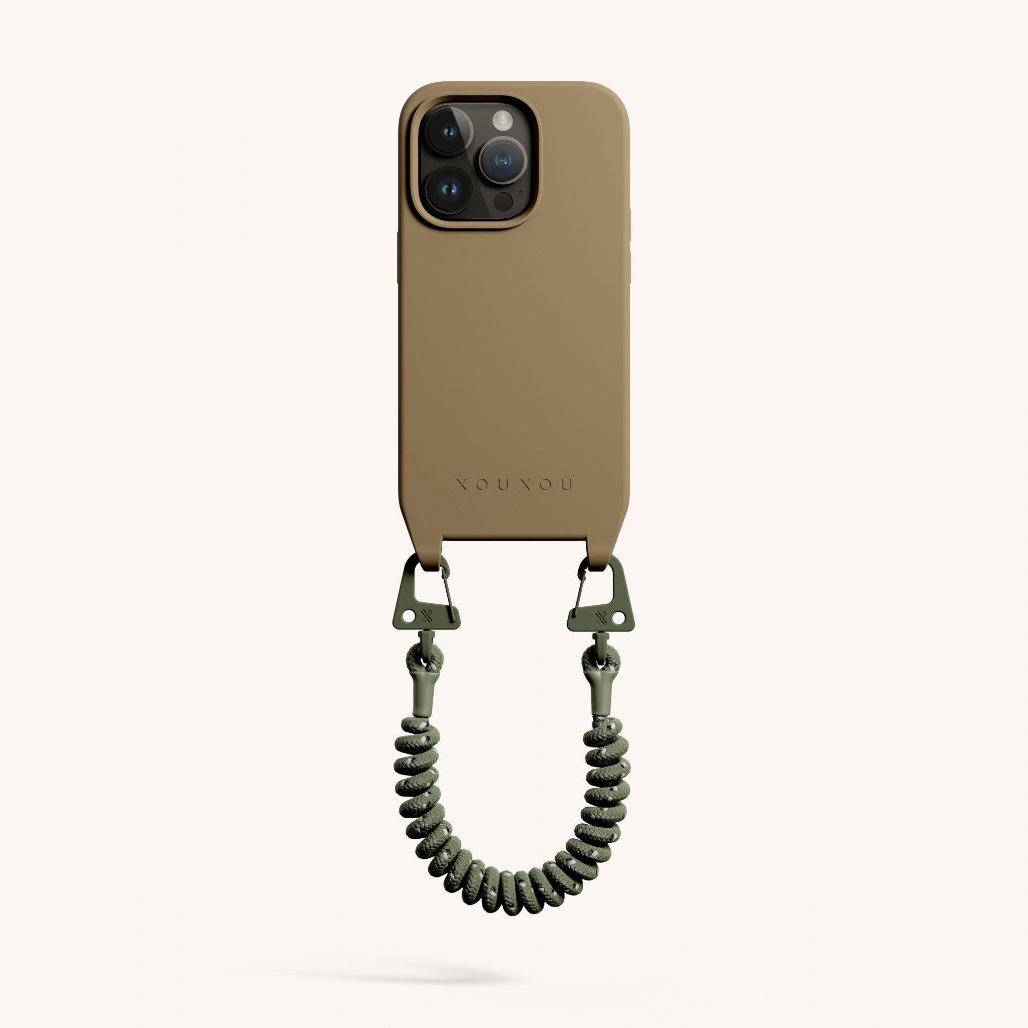 Phone Case with Spiral Rope in Taupe + Moss - XOUXOU®