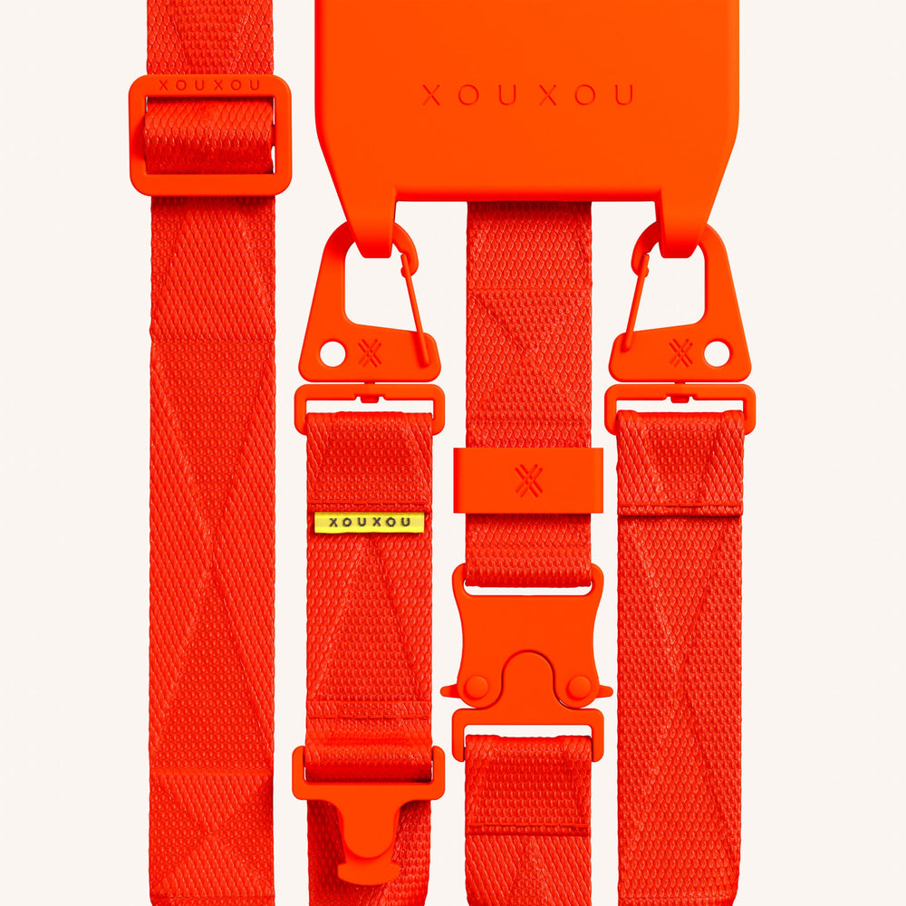 Phone Necklace with Lanyard in Neon Orange - XOUXOU®
