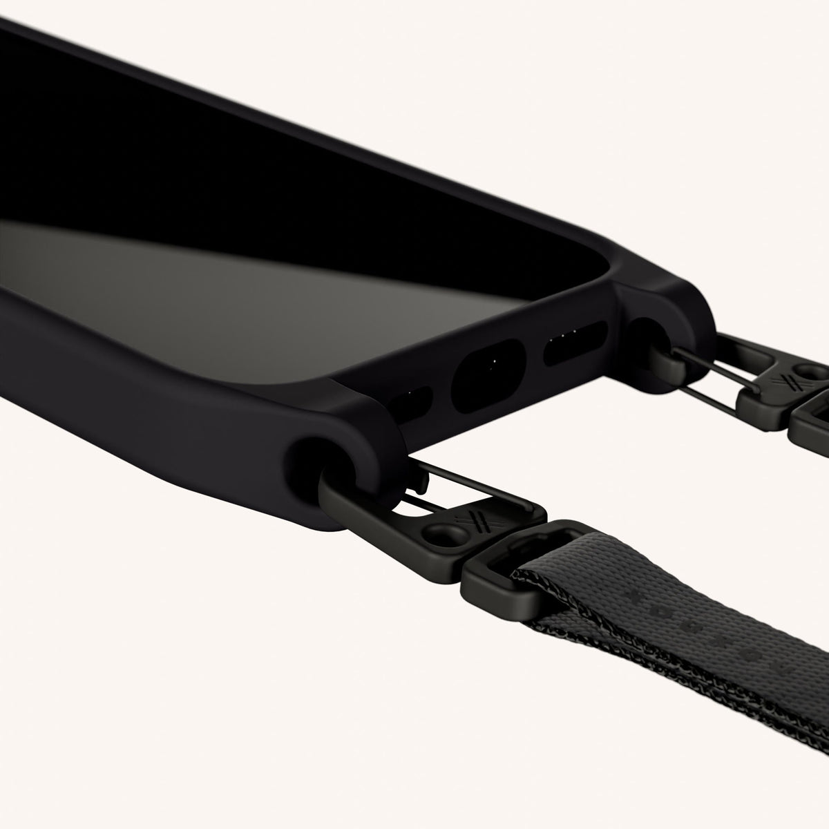 Phone Necklace with Slim Lanyard in Black - XOUXOU®