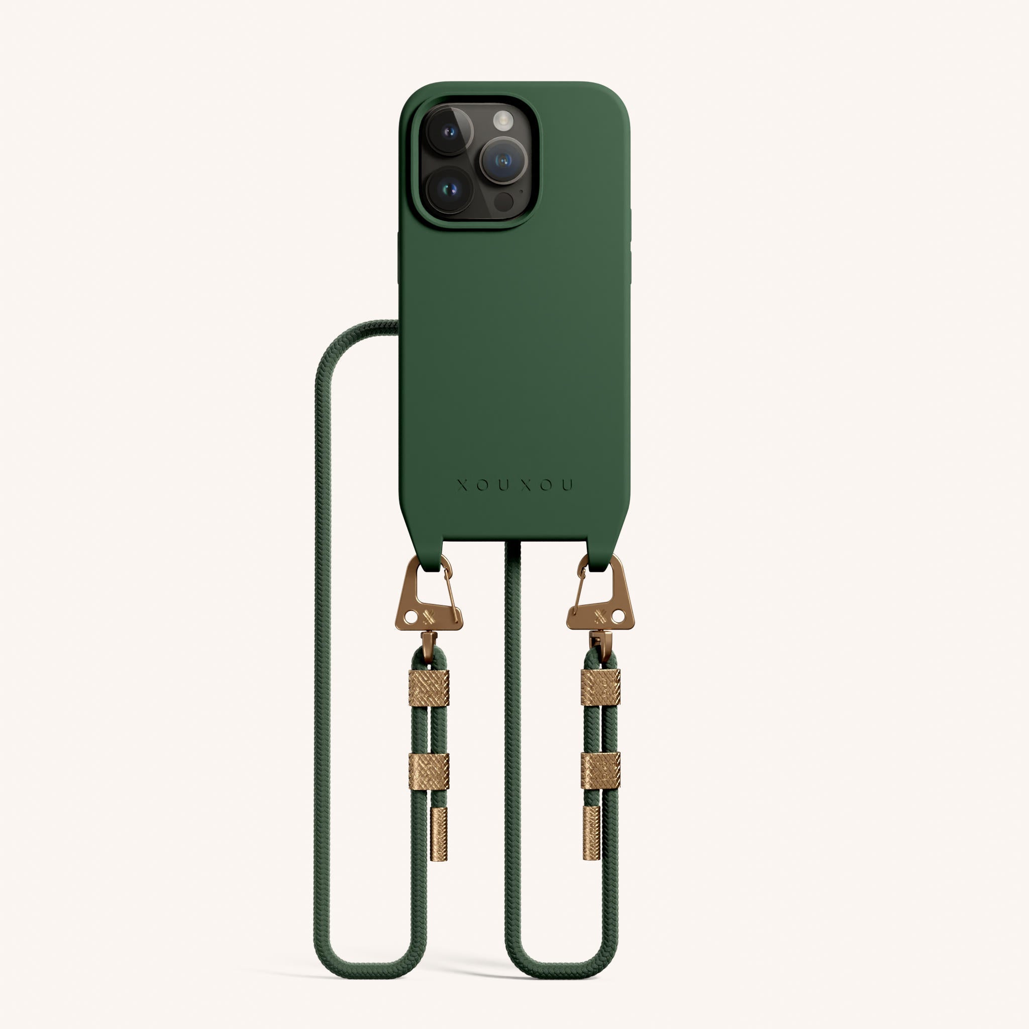Phone Necklace with Carabiner Rope in Sage - XOUXOU®