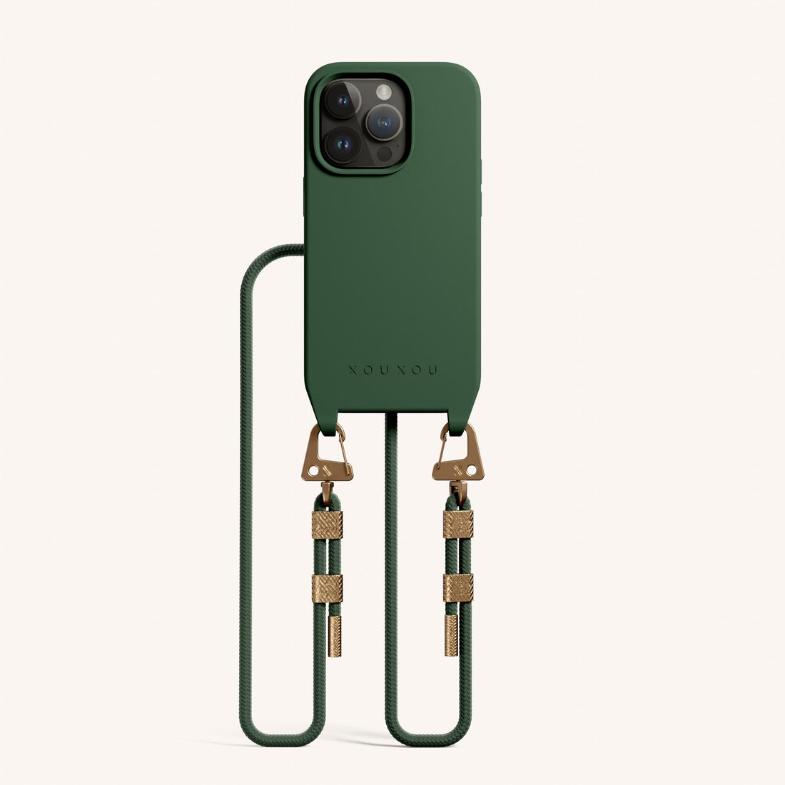 Phone Necklace with Carabiner Rope in Sage - XOUXOU®