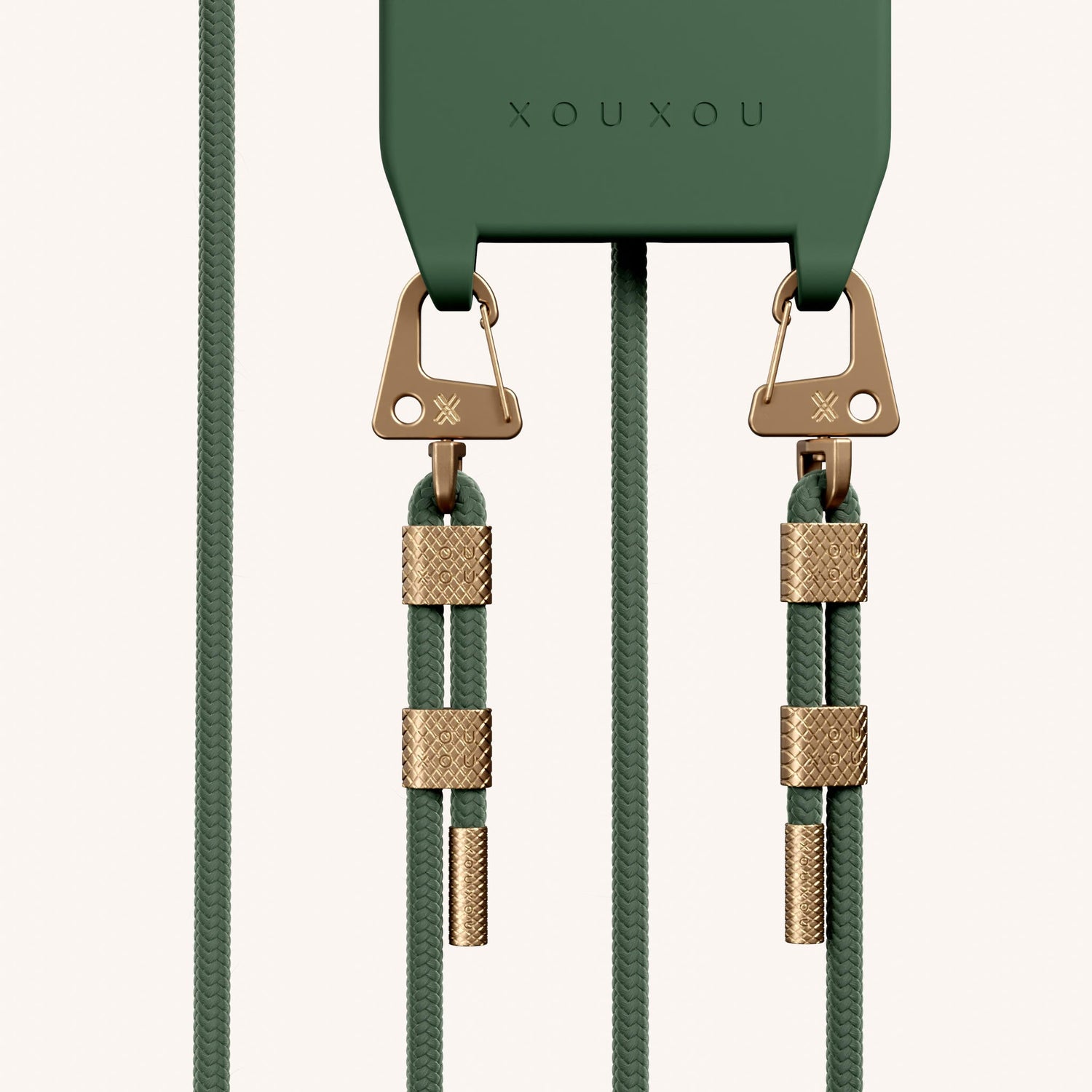 Phone Necklace with Carabiner Rope in Sage - XOUXOU®