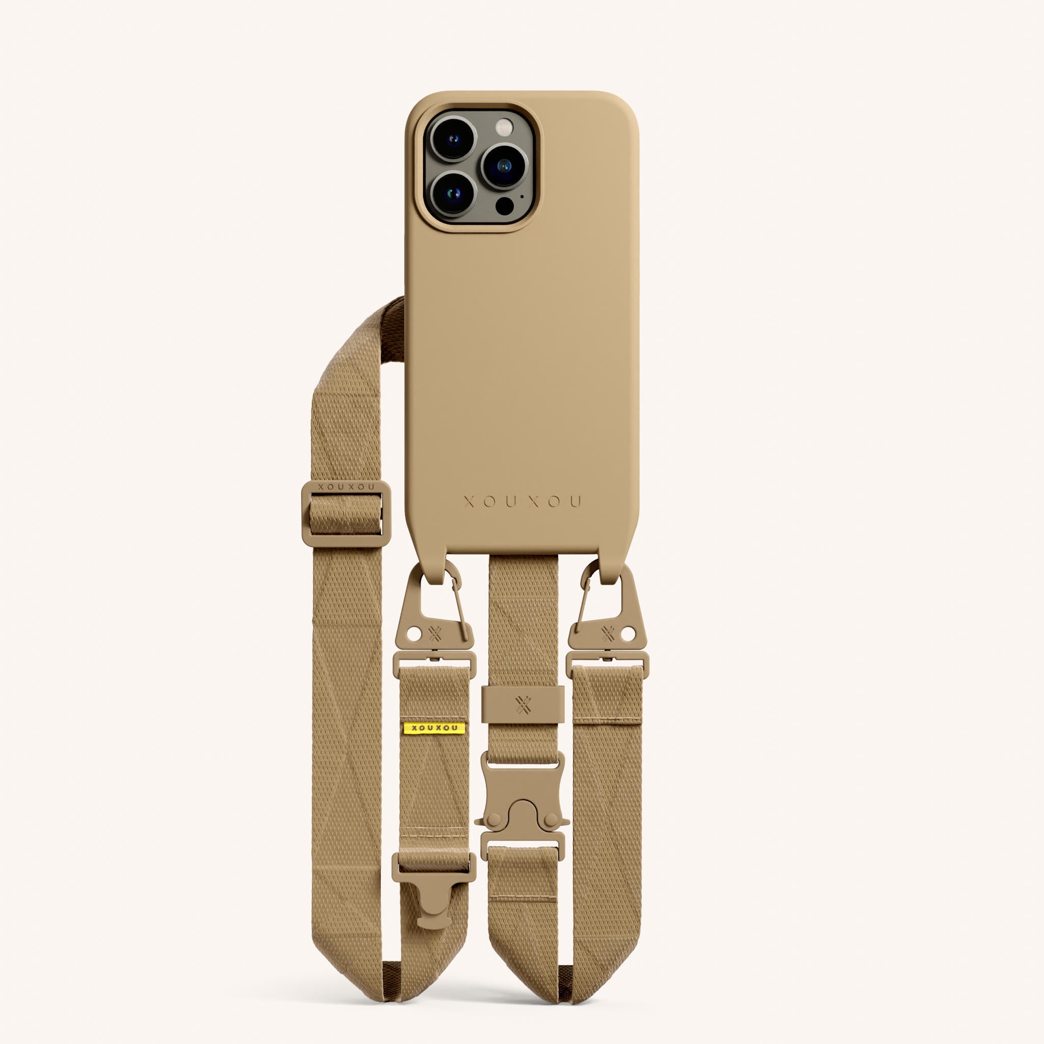 Phone Necklace with Lanyard in Sand - XOUXOU®